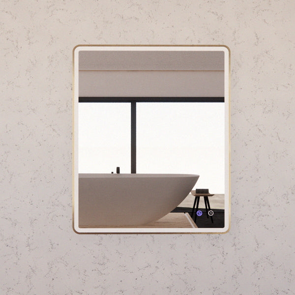 1200 x 800 x 45mm Gold Frame LED Mirror – Sannine Bathrooms