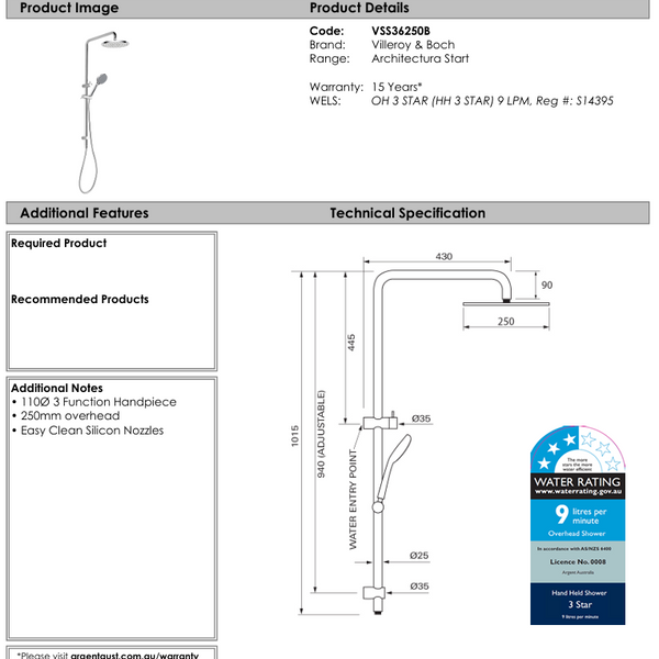 Architectura Start Shower System – Sannine Bathrooms
